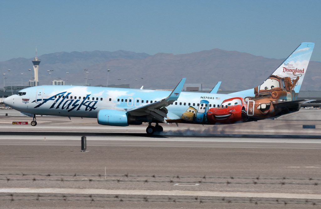 Alaska Airlines Adventures of Disneyland Resort Cars Livery Boeing 737-800