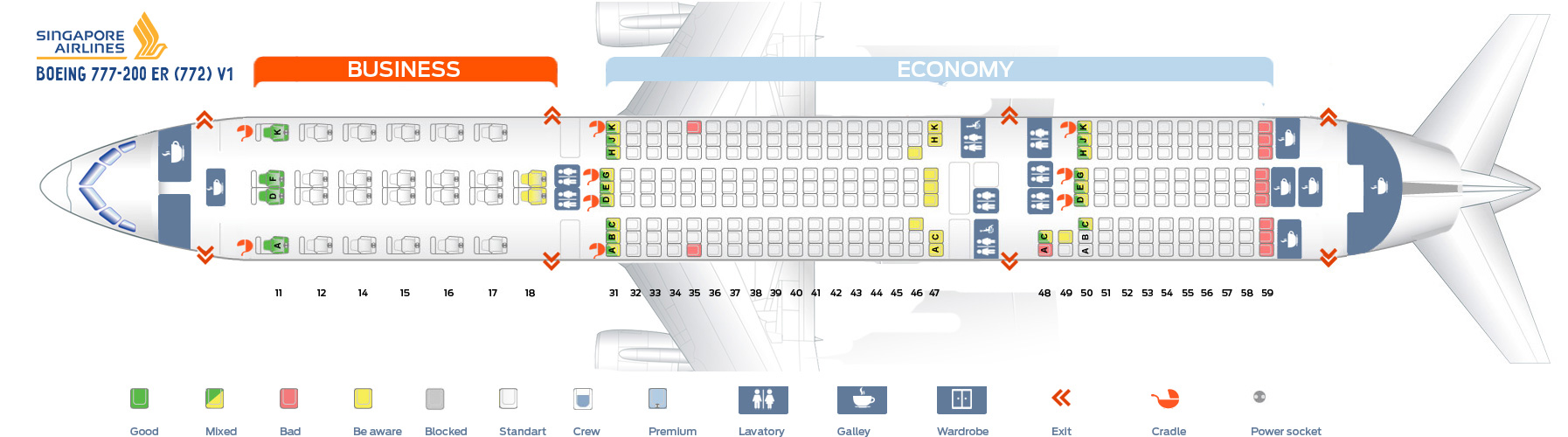 Singapore Airlines Fleet Boeing 777-200ER Details and Pictures